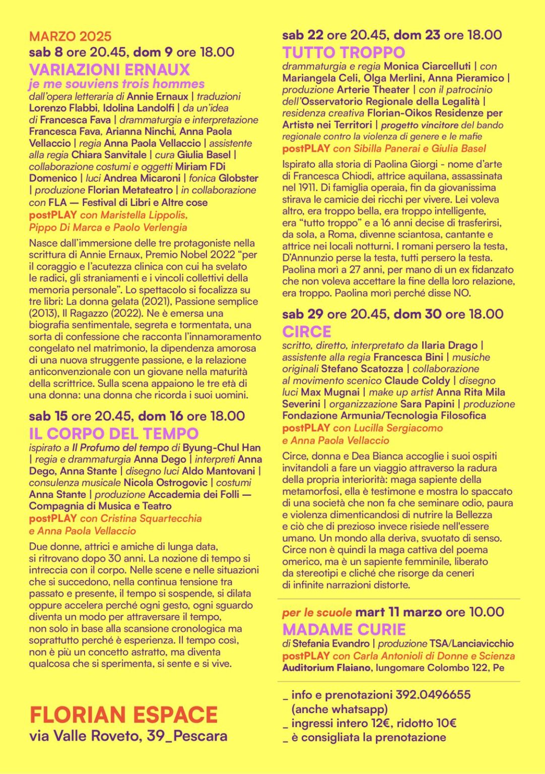 Teatro: a Pescara torna la rassegna 'Femminile Plurale' del Florian - Rete8
